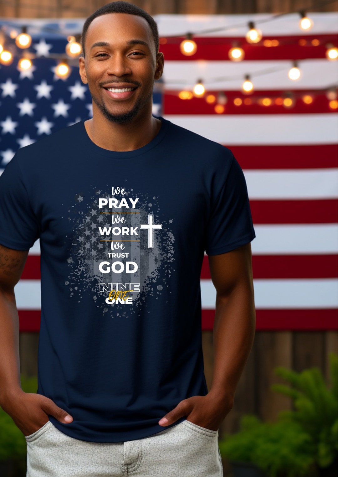 911 Dispatcher We Pray, We Work, We Trust God T-shirt, Dispatcher, 911 ...