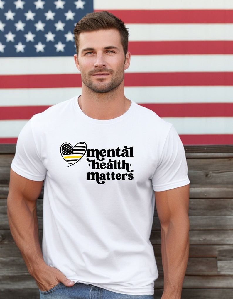 911 Dispatcher Mental Health Matters T-shirt: Thin Gold Line Heart - Etsy