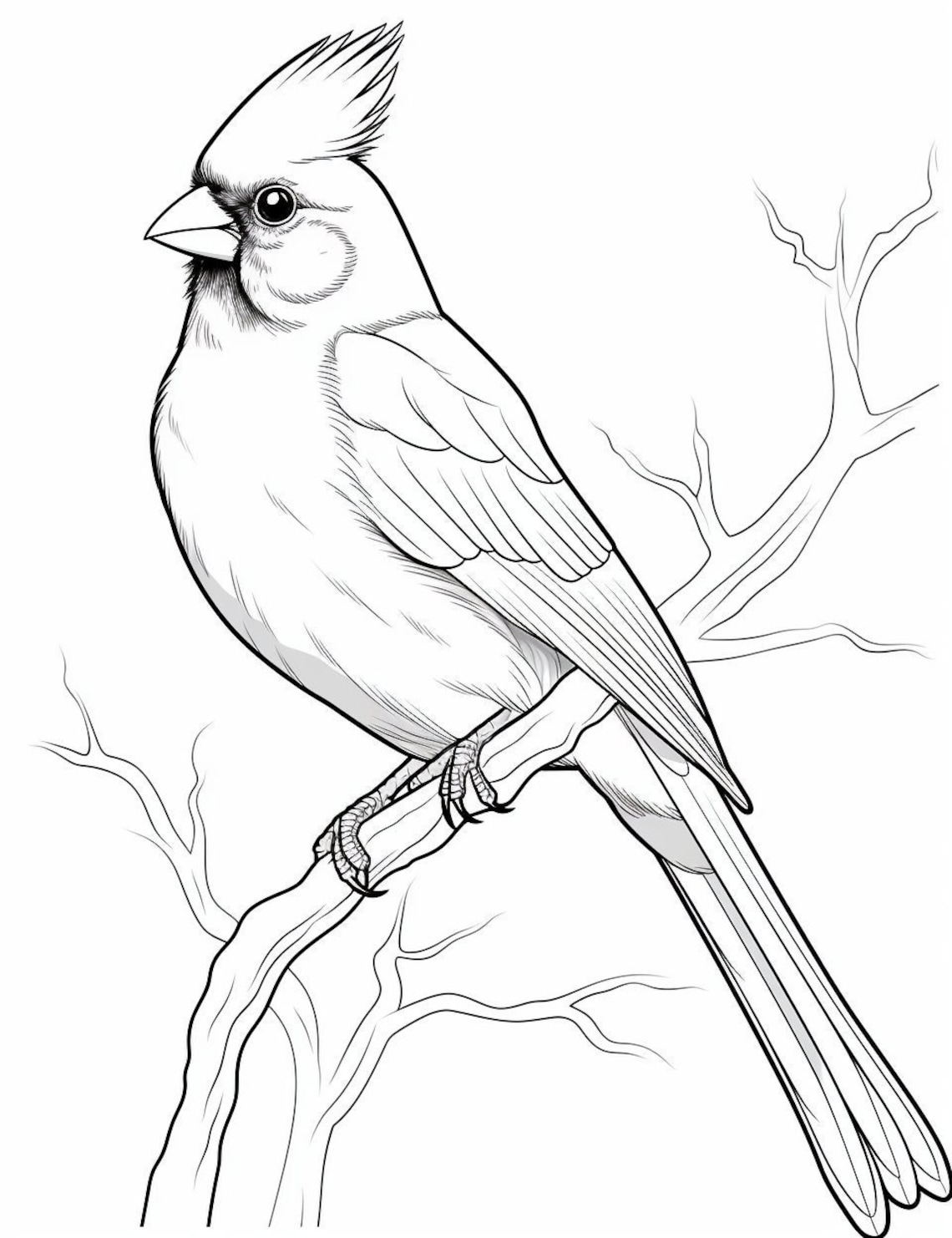 Cardinal, Bird, Coloring Page, Bird Portrait, Printable Coloring Page ...