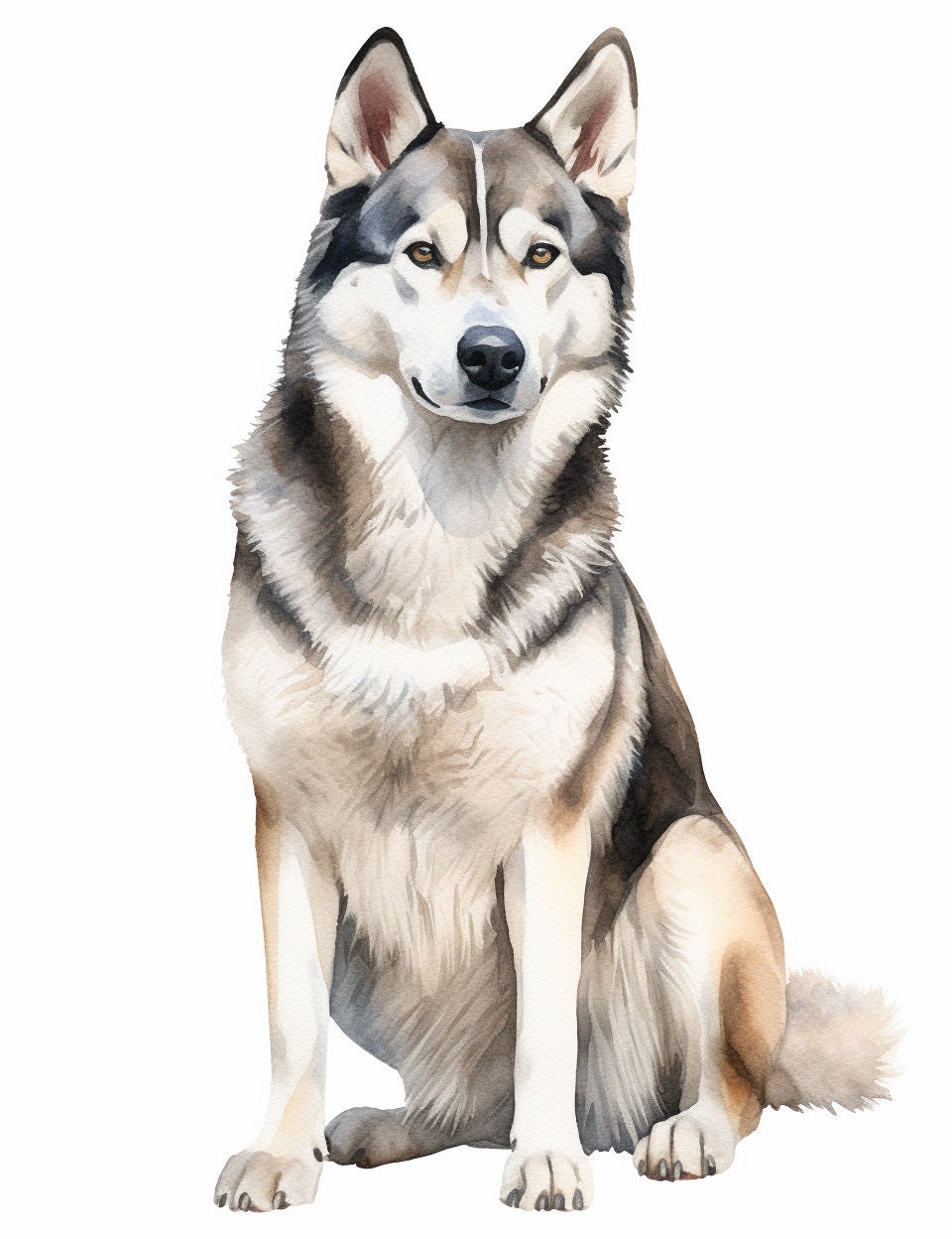 Husky | Dog | Clipart | Watercolor | Watercolor Clipart | Pet Portrait ...