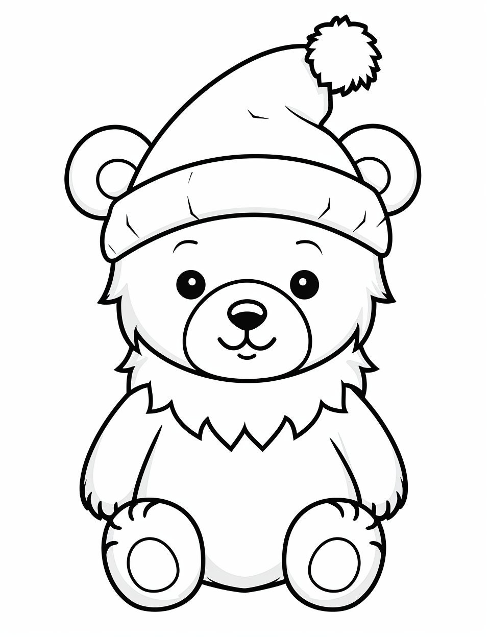 Teddy Bear, Christmas Coloring, Printable Coloring Page, Coloring for ...