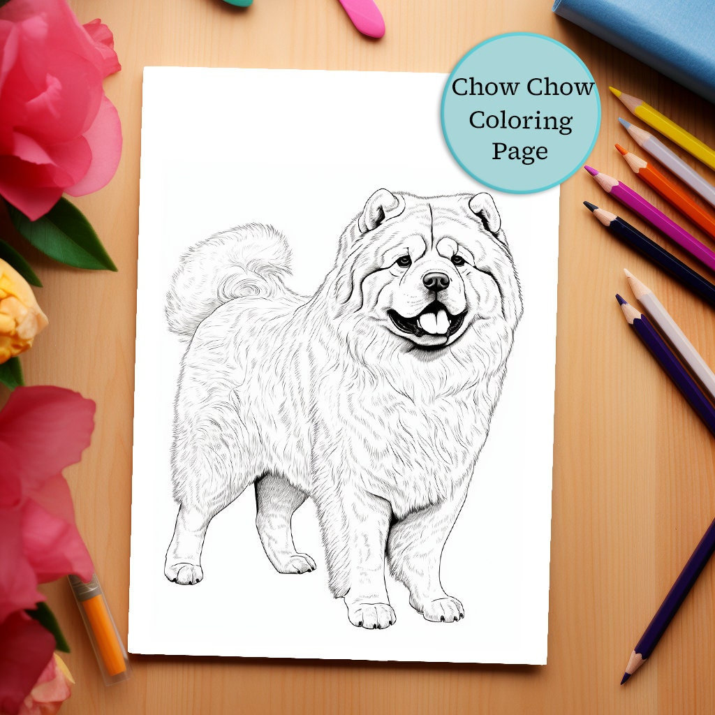 Chow Chow | Dog | Coloring Page | Pet Portrait | Printable Coloring ...