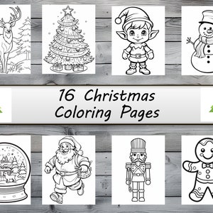 Christmas, Printable Coloring Pages, PNG, Digital Prints, Coloring for ...