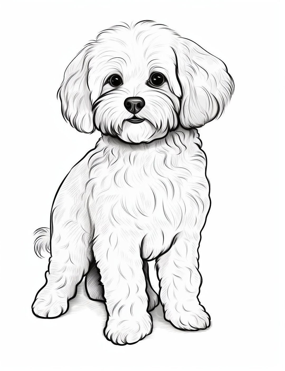 Printable Coloring Page Maltipoo Instant Download - Etsy