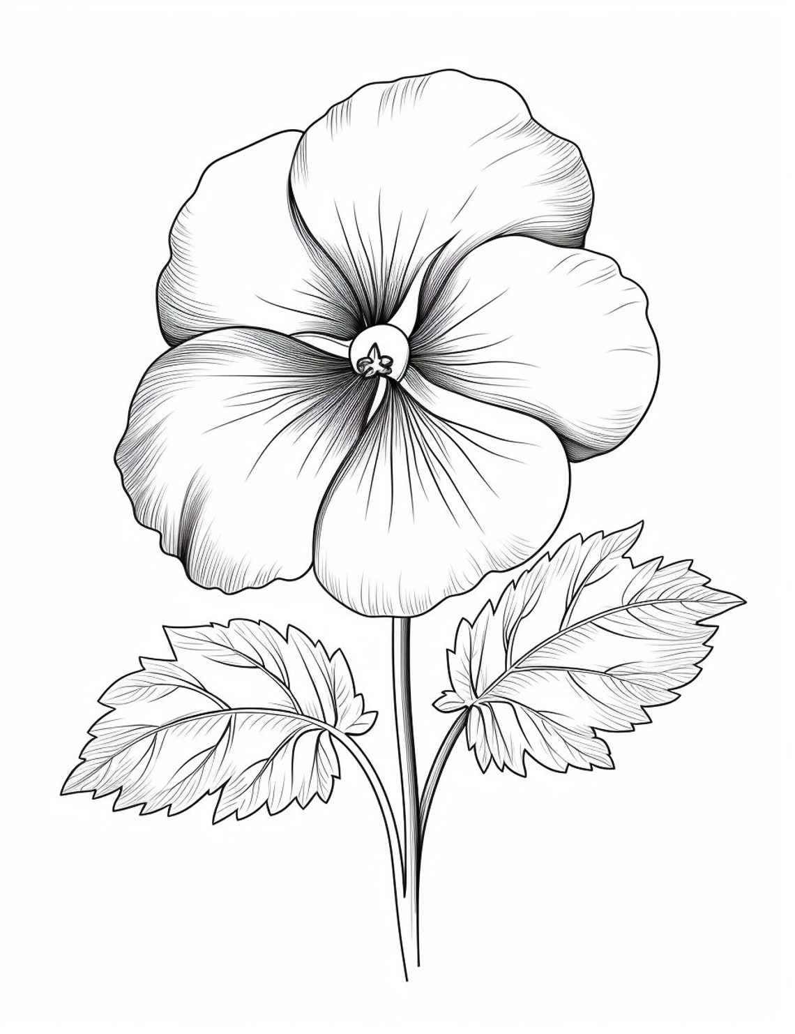 Pansy, Flower, Coloring Page, Flower Portrait, Printable Coloring Page ...