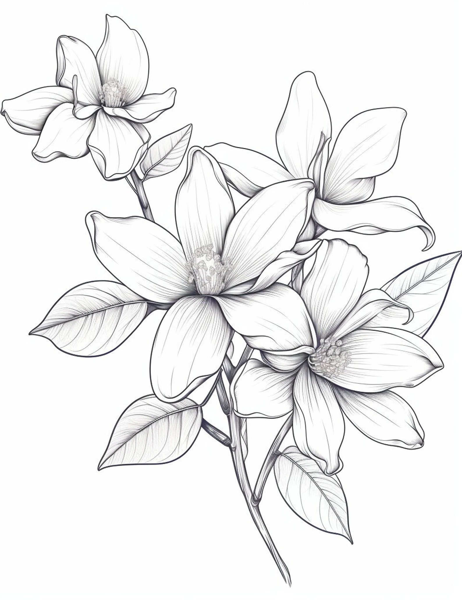 Frangipani | Flower | Coloring Page | Flower Portrait | Printable ...