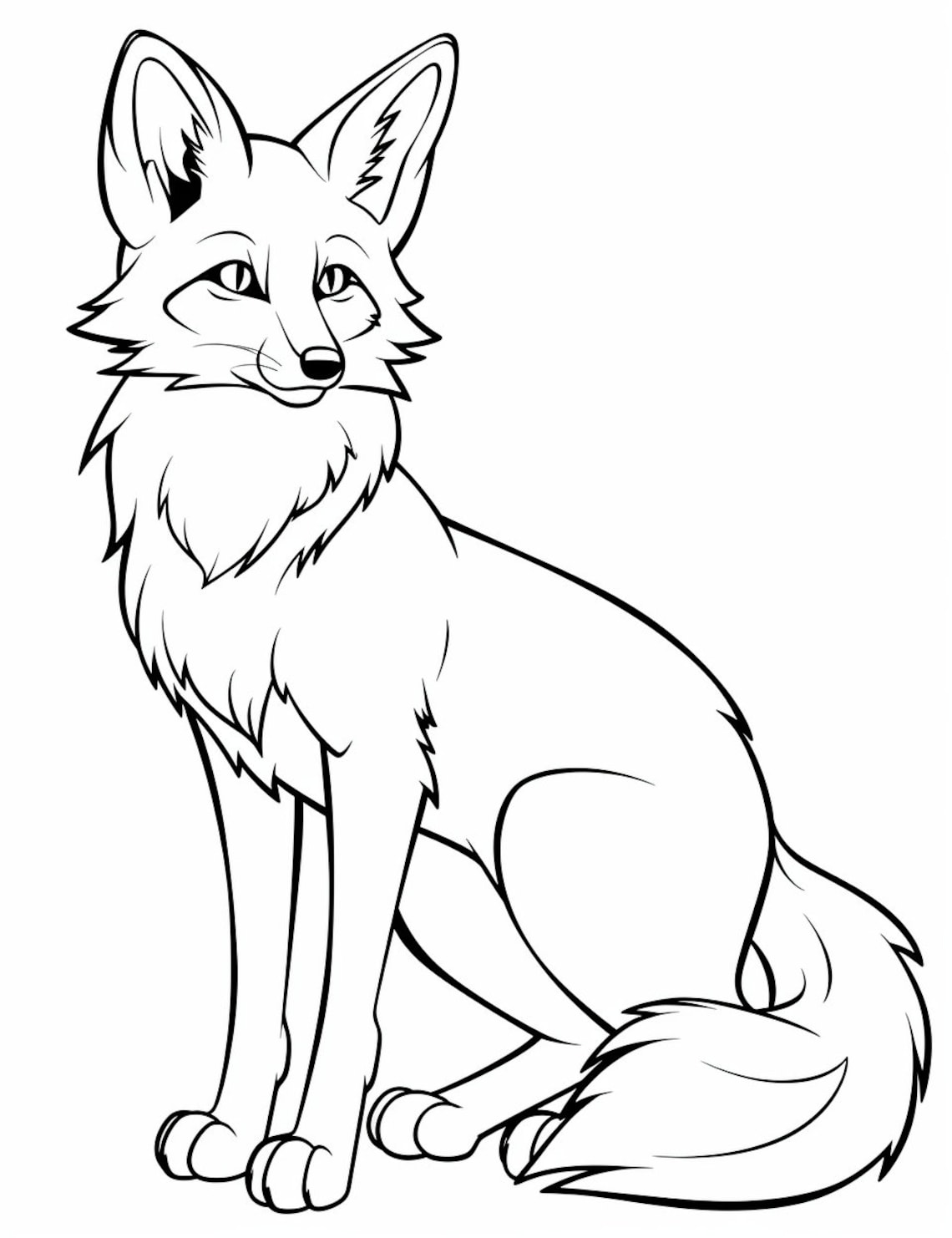 Fox, Woodland, Coloring Page, Animal Portrait, Printable Coloring Page ...