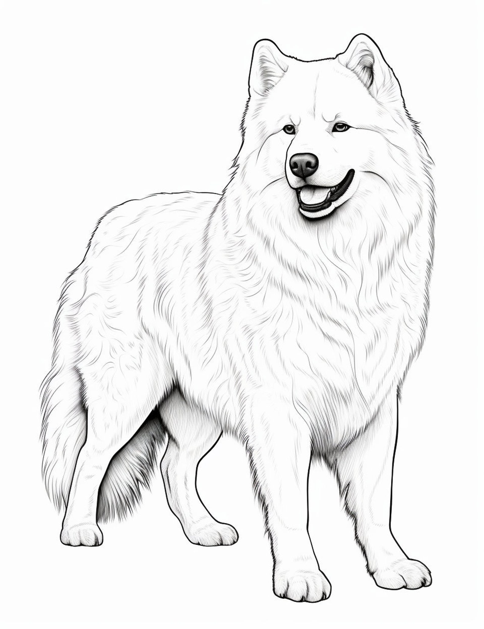 Samoyed | Dog | Coloring Page | Pet Portrait | Printable Coloring Page ...