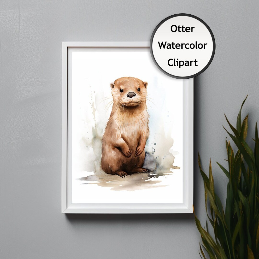 Sea Otter, Watercolor Clipart, Transparent, Animal Clipart ...