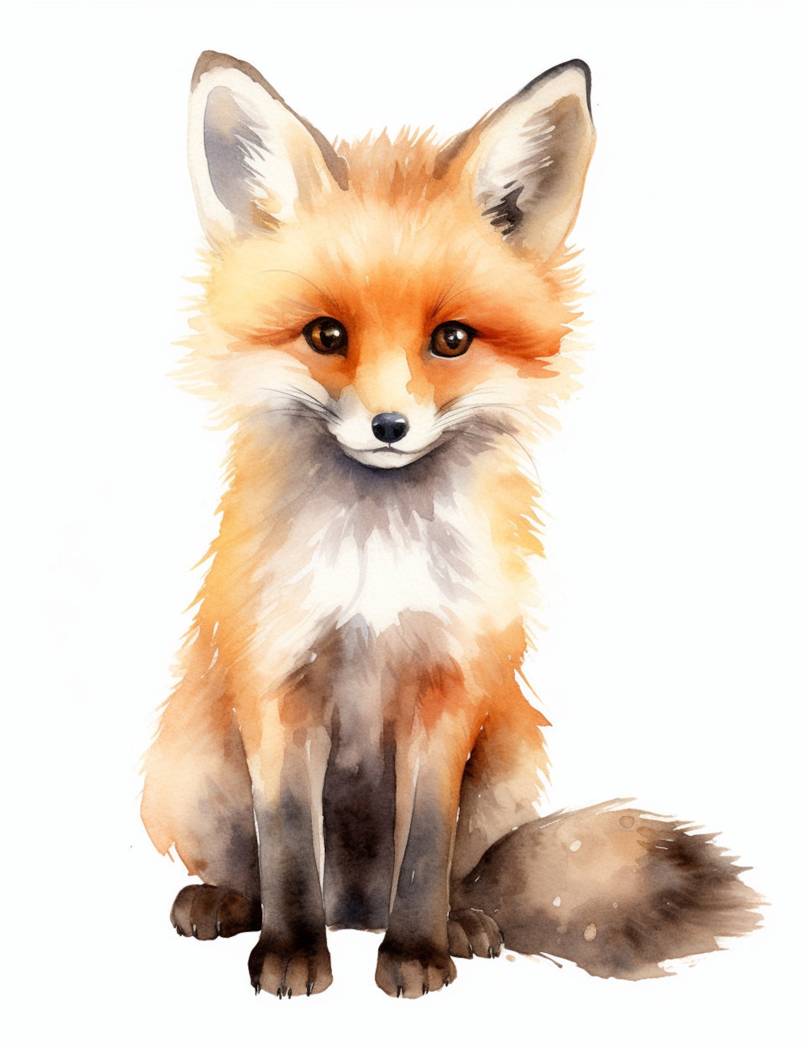 Fox, Watercolor Clipart, Woodland, Transparent, Animal Clipart ...