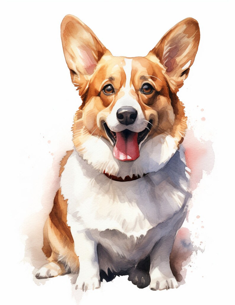 Corgi, Dog, Watercolor Clipart, Pet Portrait, Dog Clipart, Scrapbooking ...