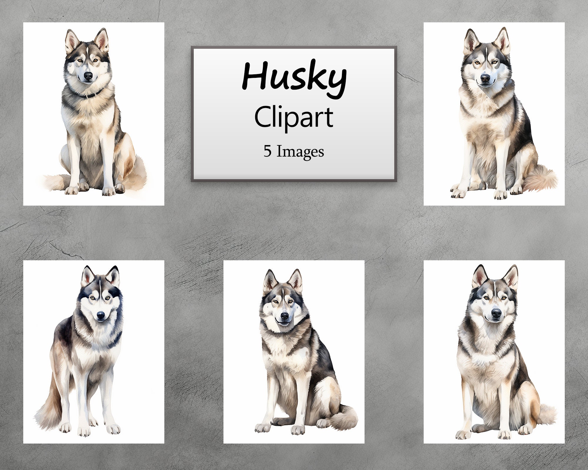 Husky | Dog | Clipart | Watercolor | Watercolor Clipart | Pet Portrait ...