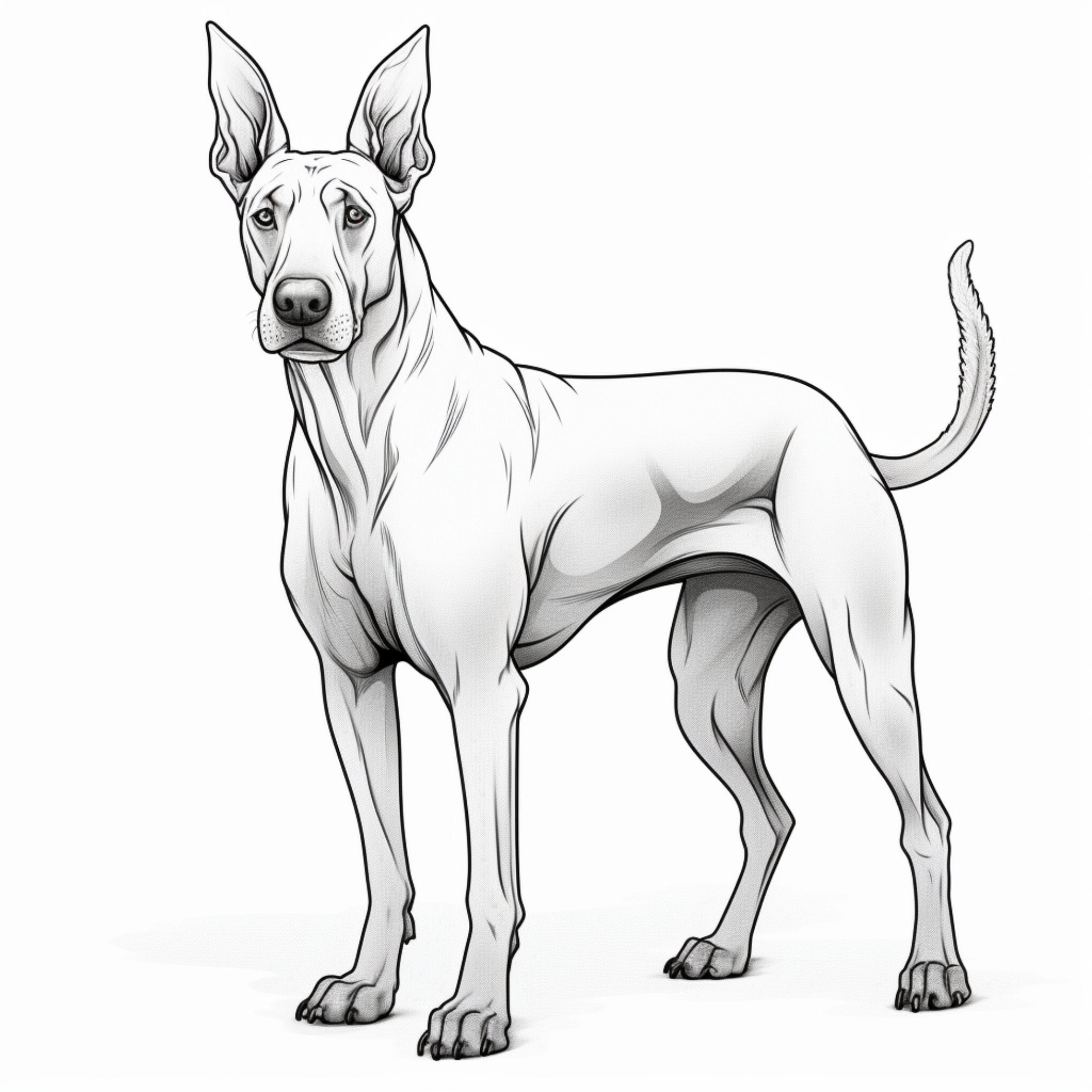 Dobermann | Dog | Coloring Page | Pet Portrait | Printable Coloring ...