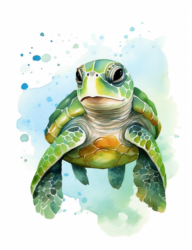 Turtle, Watercolor Clipart, Transparent, Animal Clipart, Scrapbooking ...