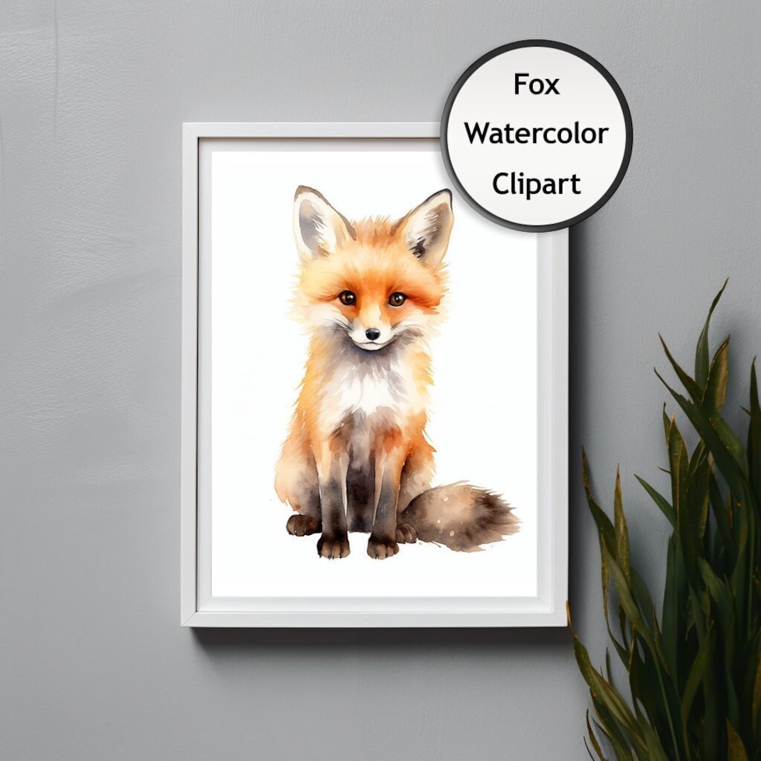 Fox, Watercolor Clipart, Woodland, Transparent, Animal Clipart ...