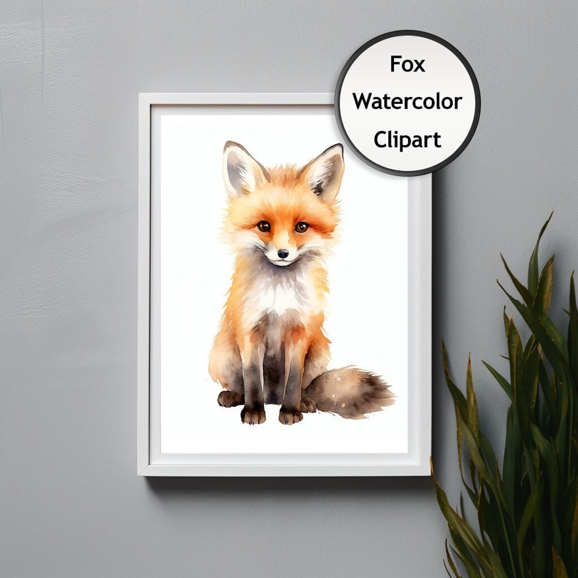 Fox, Watercolor Clipart, Woodland, Transparent, Animal Clipart ...