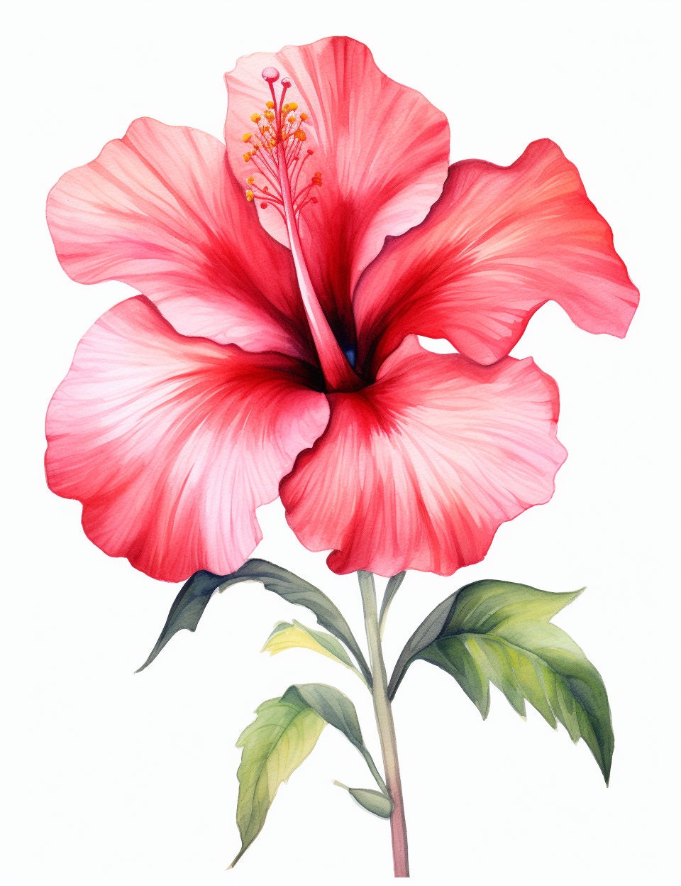 Hibiscus | Flowers | Clipart | Watercolor | Watercolor Clipart | Flower ...