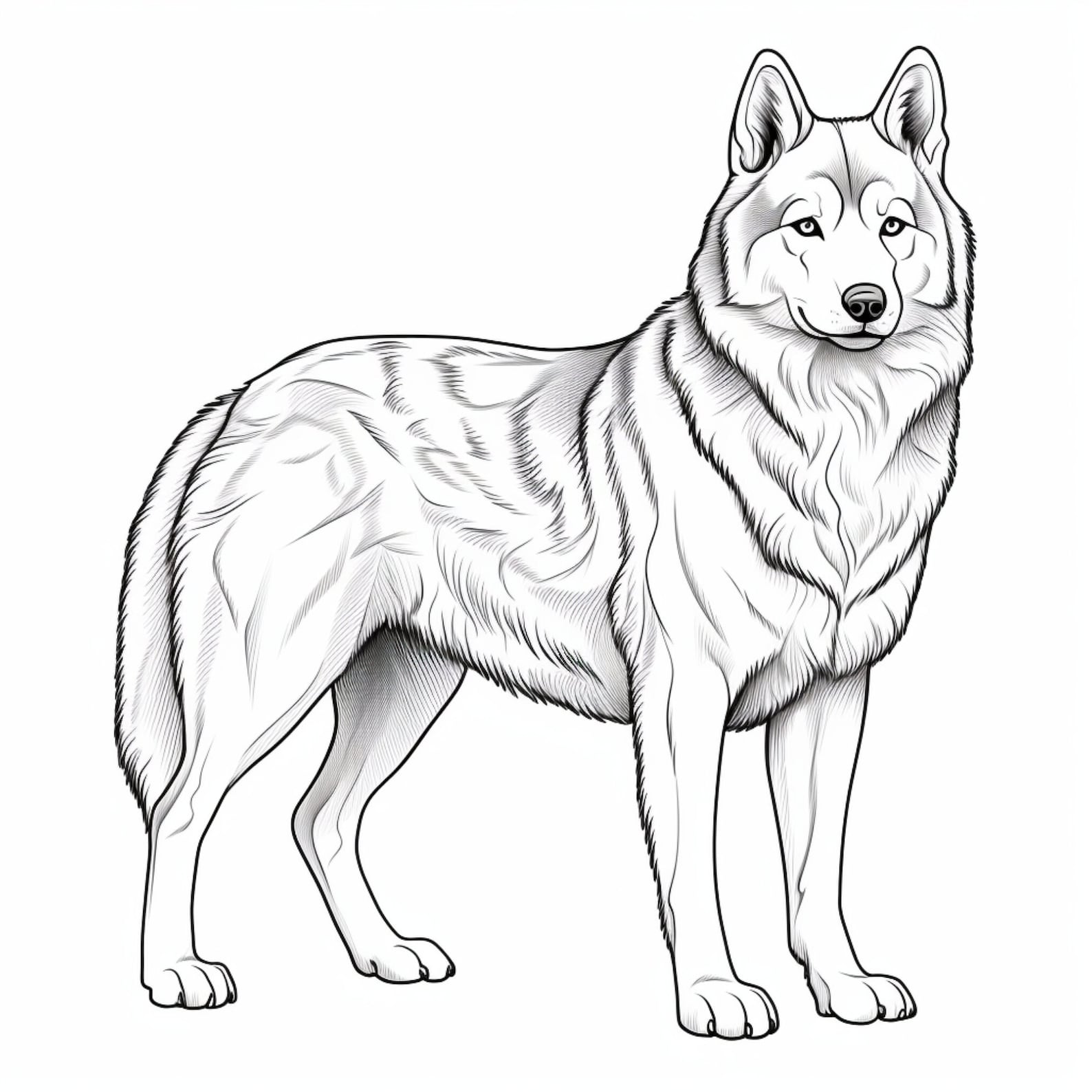 Husky | Dog | Coloring Page | Pet Portrait | Printable Coloring Page ...