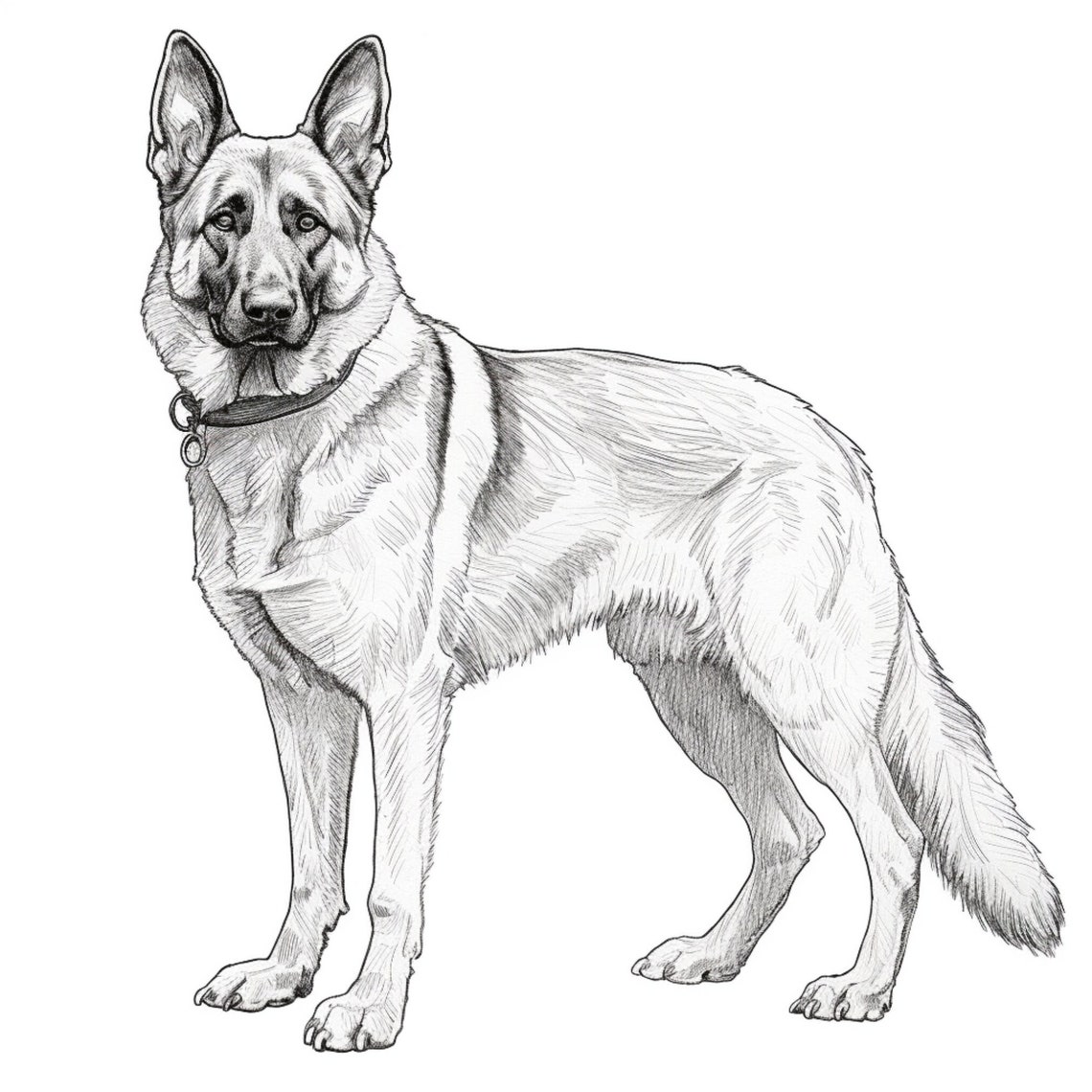 German Shepard | Dog | Coloring Page | Pet Portrait | Printable ...