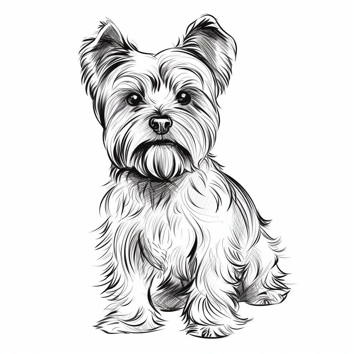 Yorkshire Terrier, Coloring Page, Dog Portrait, Printable Coloring Page ...