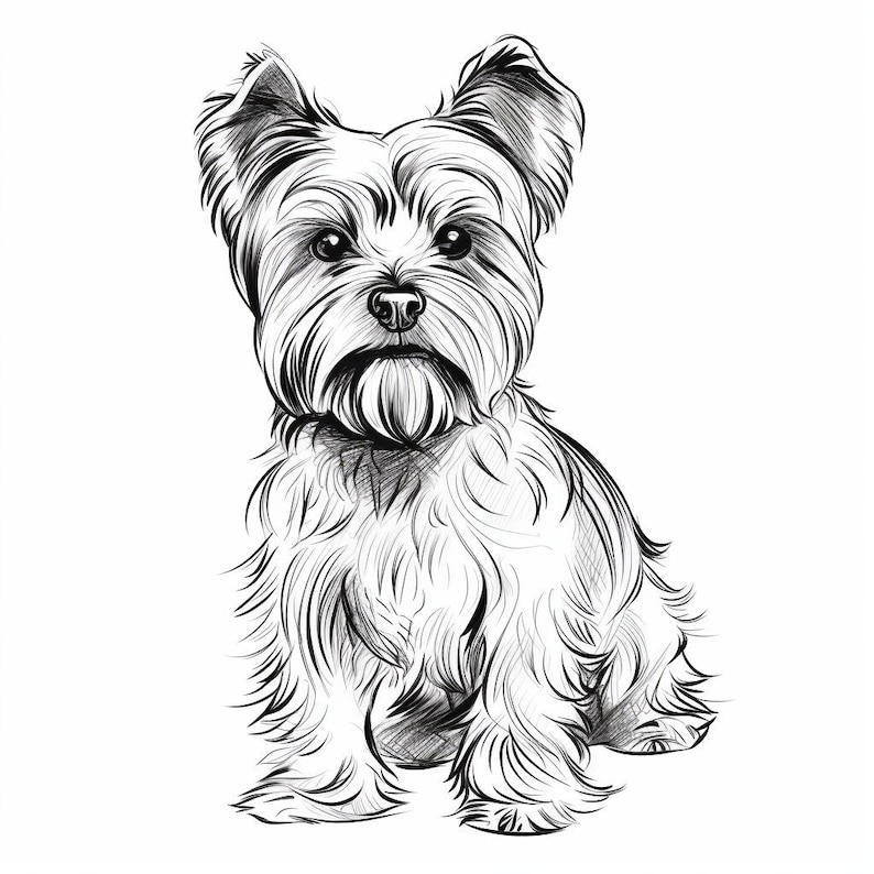 Yorkshire Terrier, Coloring Page, Dog Portrait, Printable Coloring Page ...