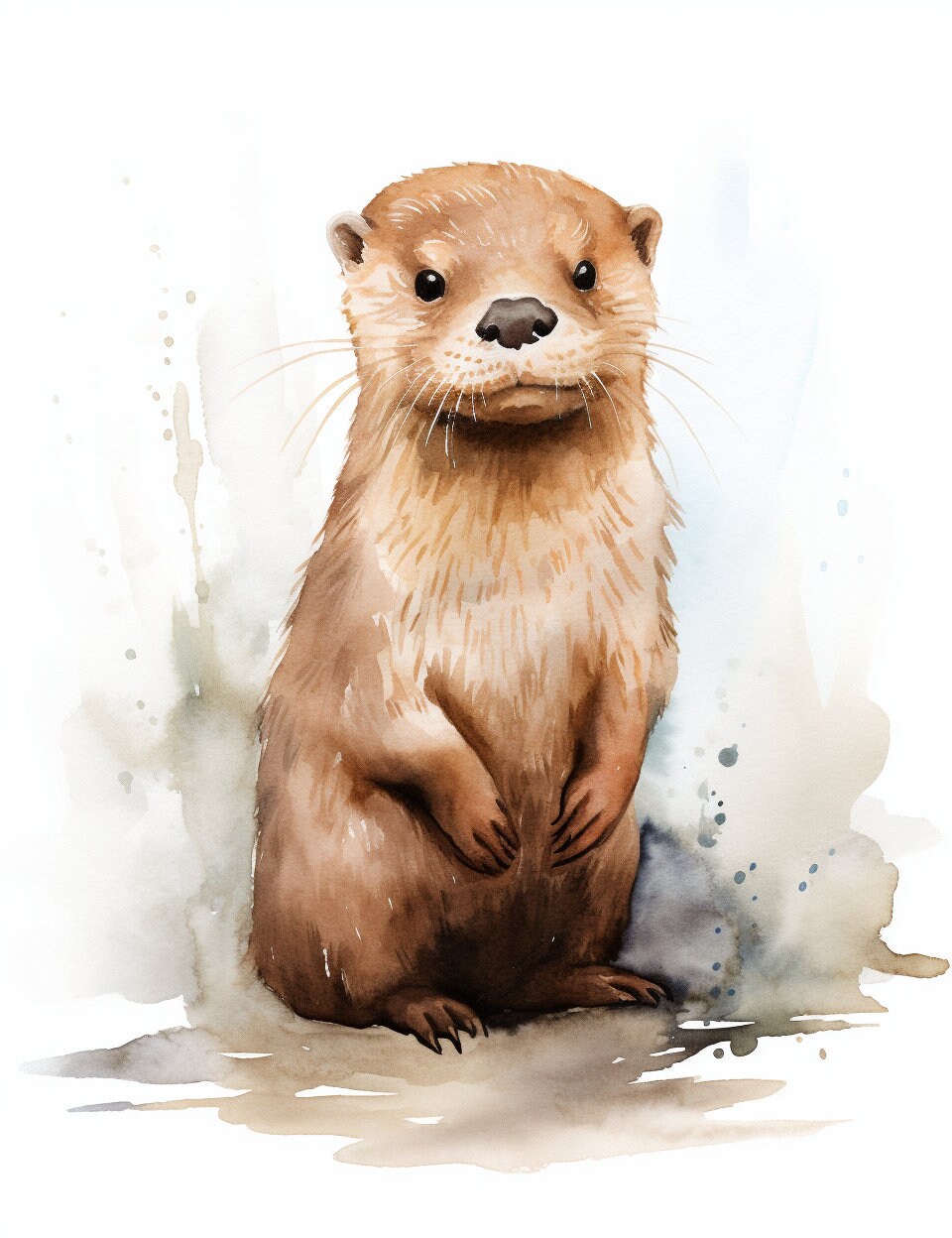 Sea Otter, Watercolor Clipart, Transparent, Animal Clipart ...