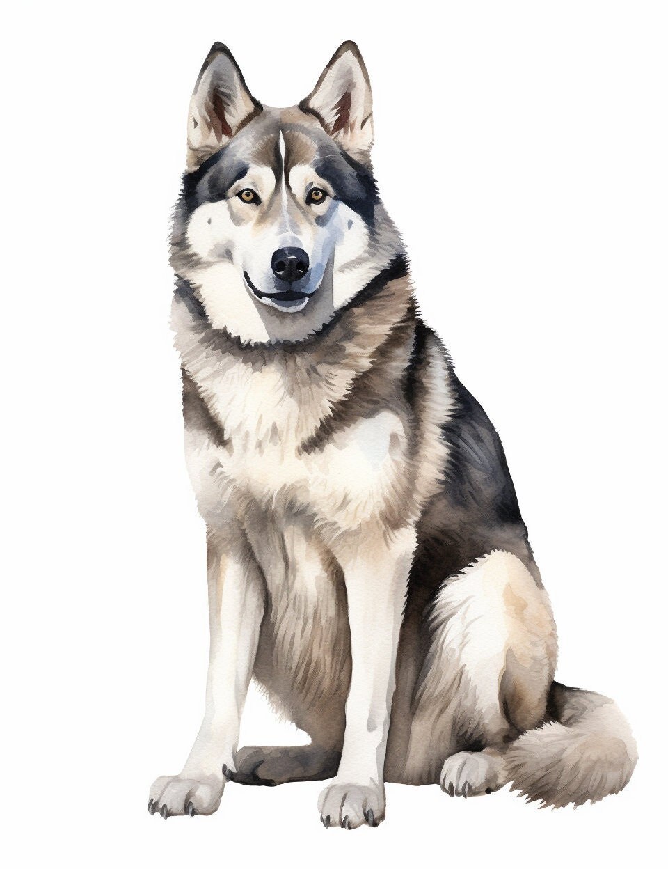 Husky | Dog | Clipart | Watercolor | Watercolor Clipart | Pet Portrait ...