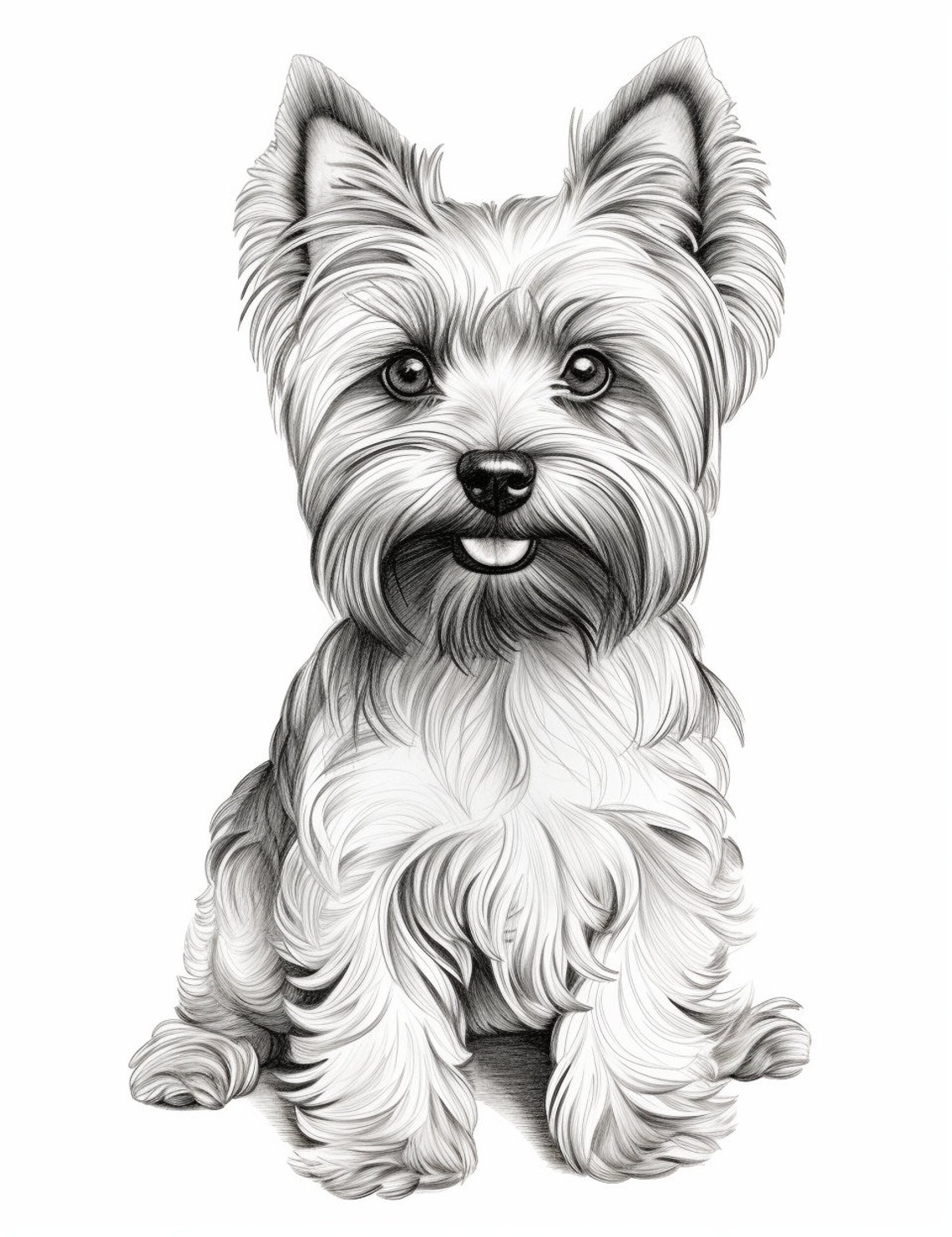 Yorkshire Terrier | Yorkie | Coloring Pages | Pet Portrait | Printable ...