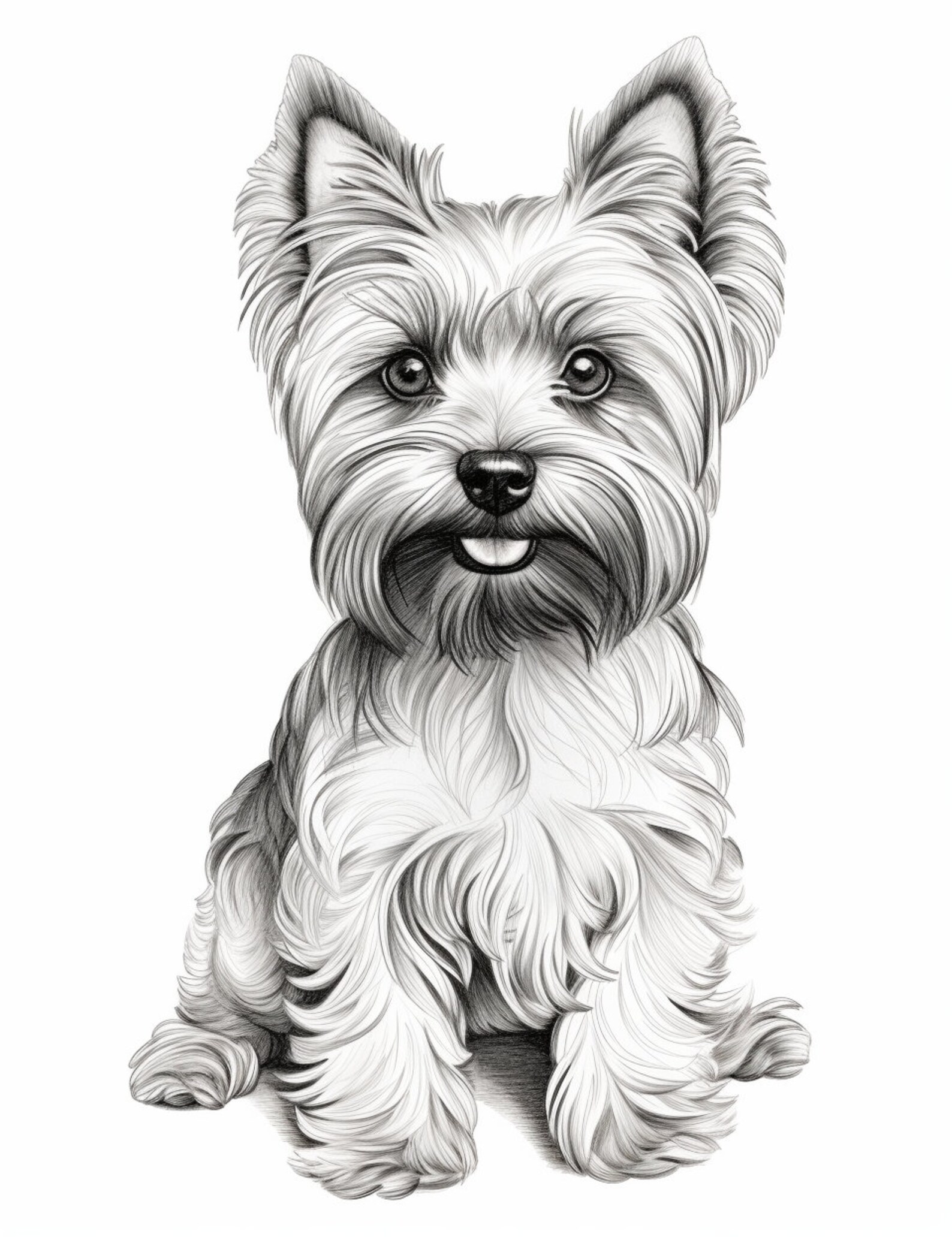 Yorkshire Terrier | Yorkie | Coloring Pages | Pet Portrait | Printable ...