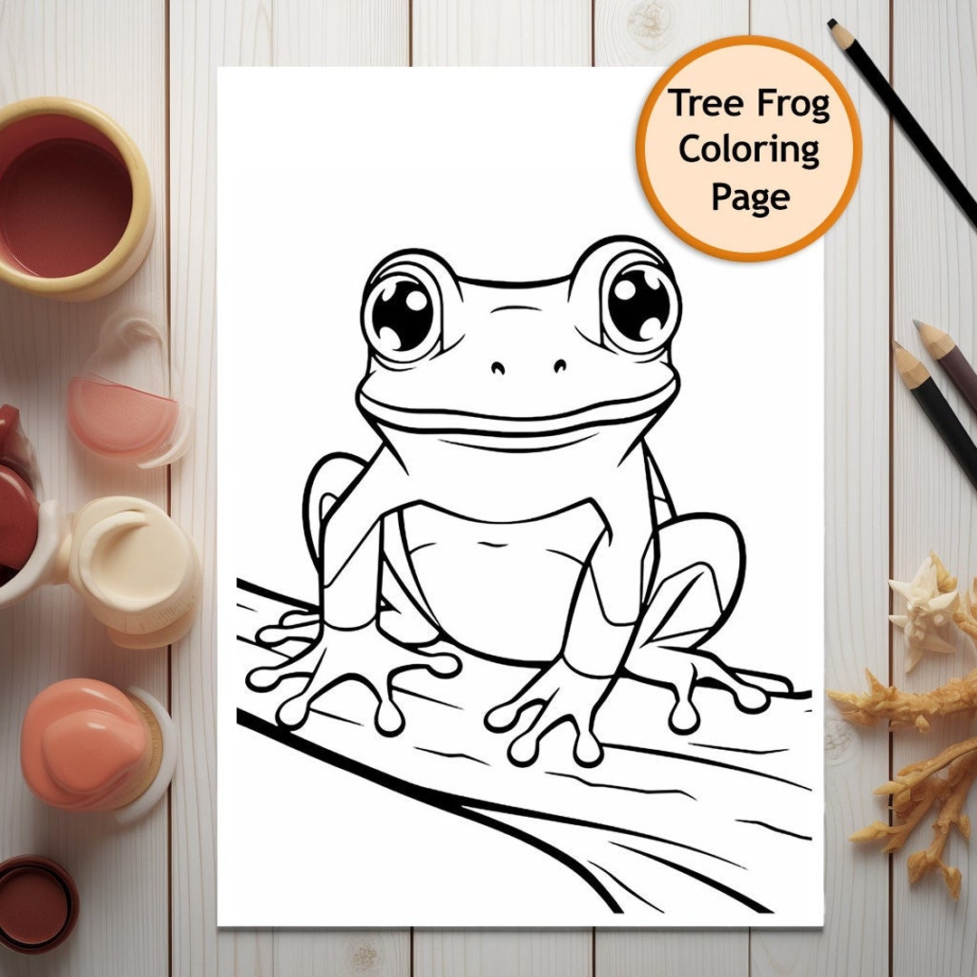 Tree Frog | Rainforest | Coloring Page | Animal Portrait | Printable ...
