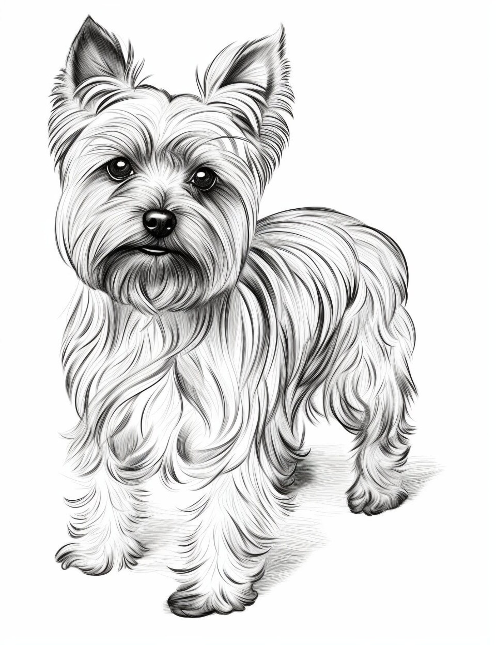 Yorkshire Terrier | Yorkie | Coloring Pages | Pet Portrait | Printable ...