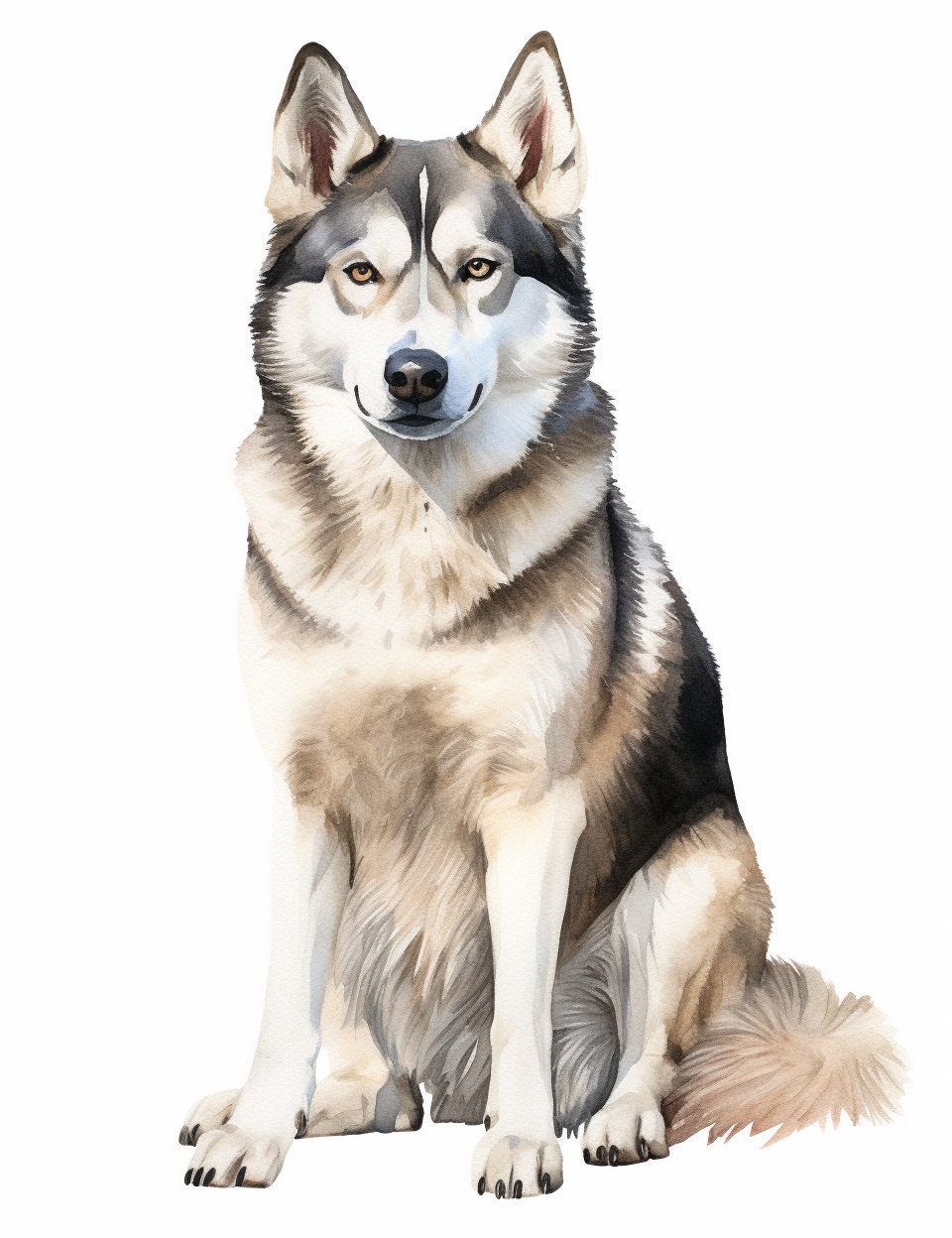 Husky | Dog | Clipart | Watercolor | Watercolor Clipart | Pet Portrait ...