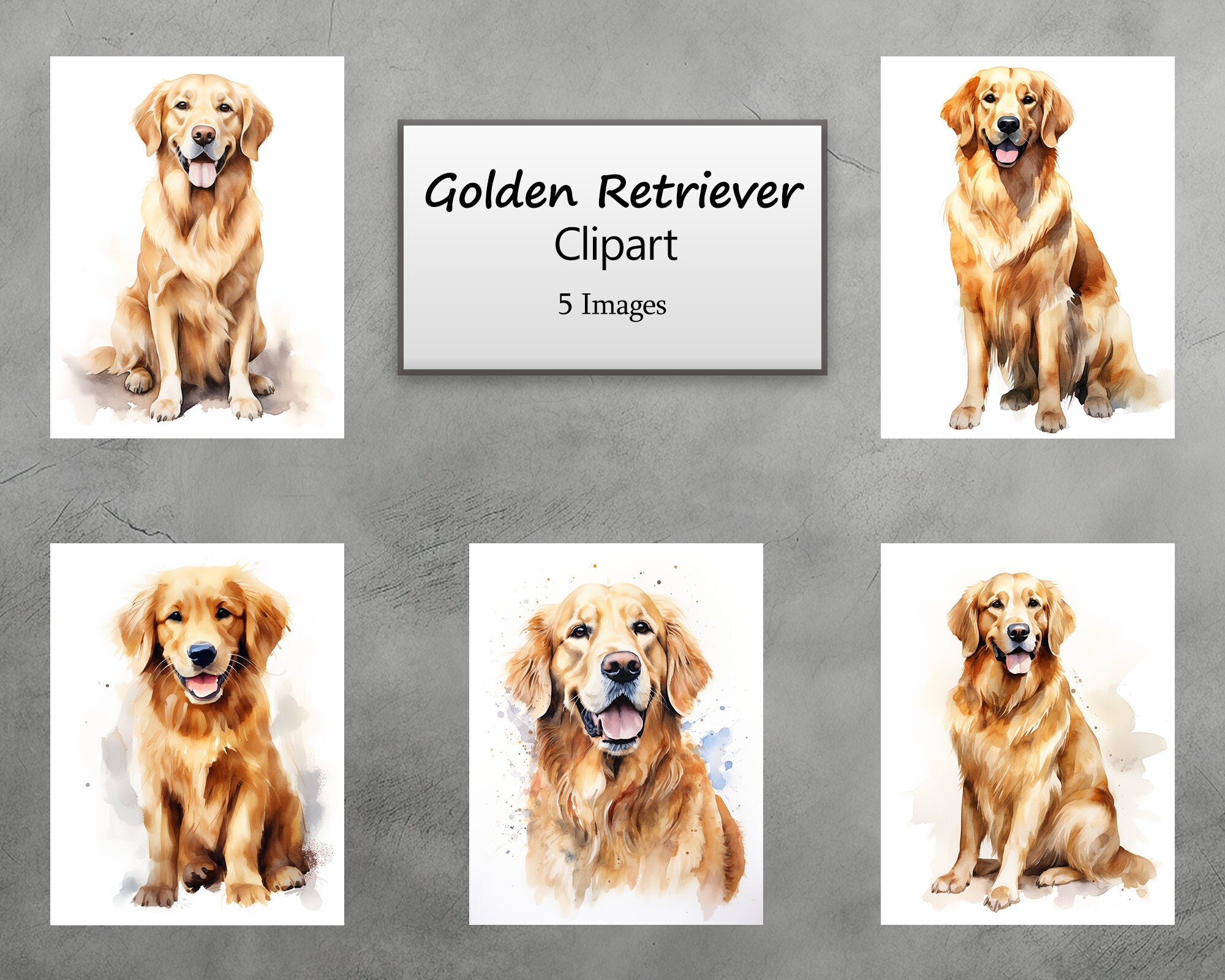 Golden Retriever | Dog | Clipart | Watercolor | Watercolor Clipart ...