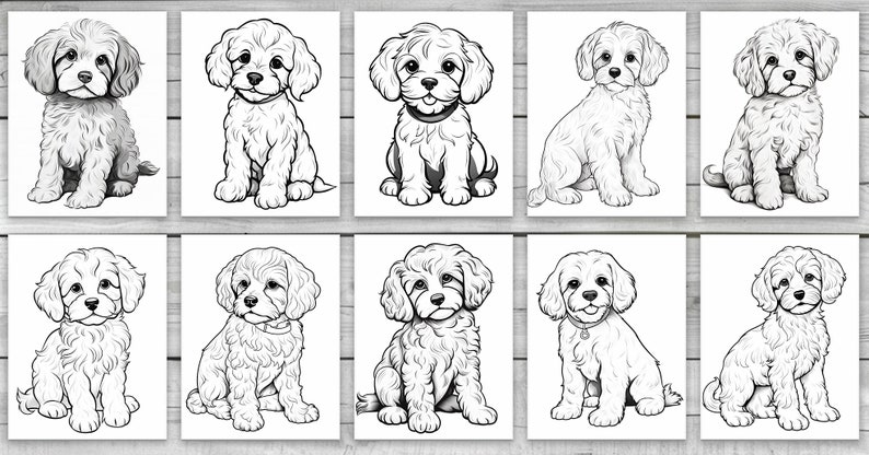 Cavapoo, Dog Coloring Pages, Dog Portrait, Printable Coloring Page ...