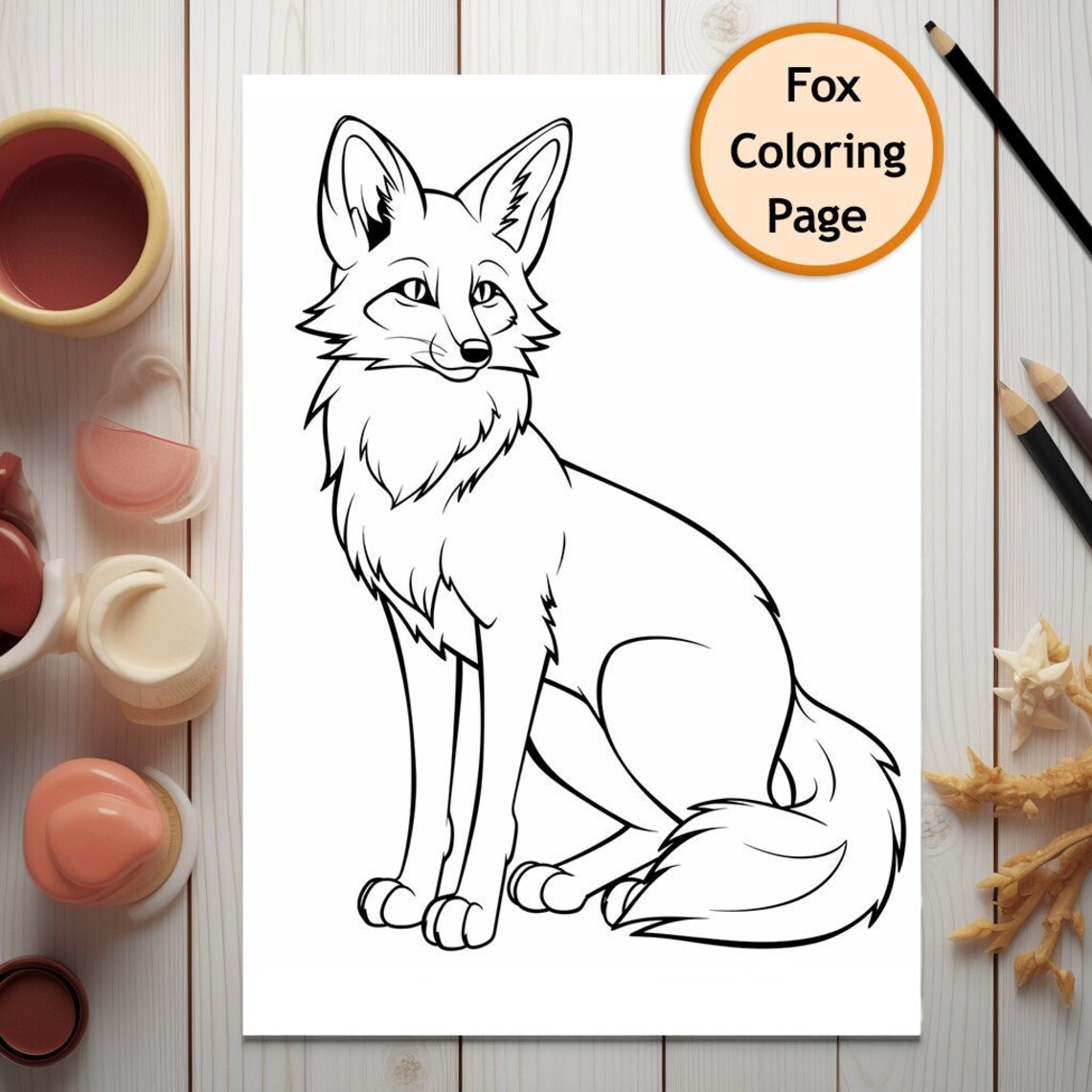 Fox, Woodland, Coloring Page, Animal Portrait, Printable Coloring Page ...
