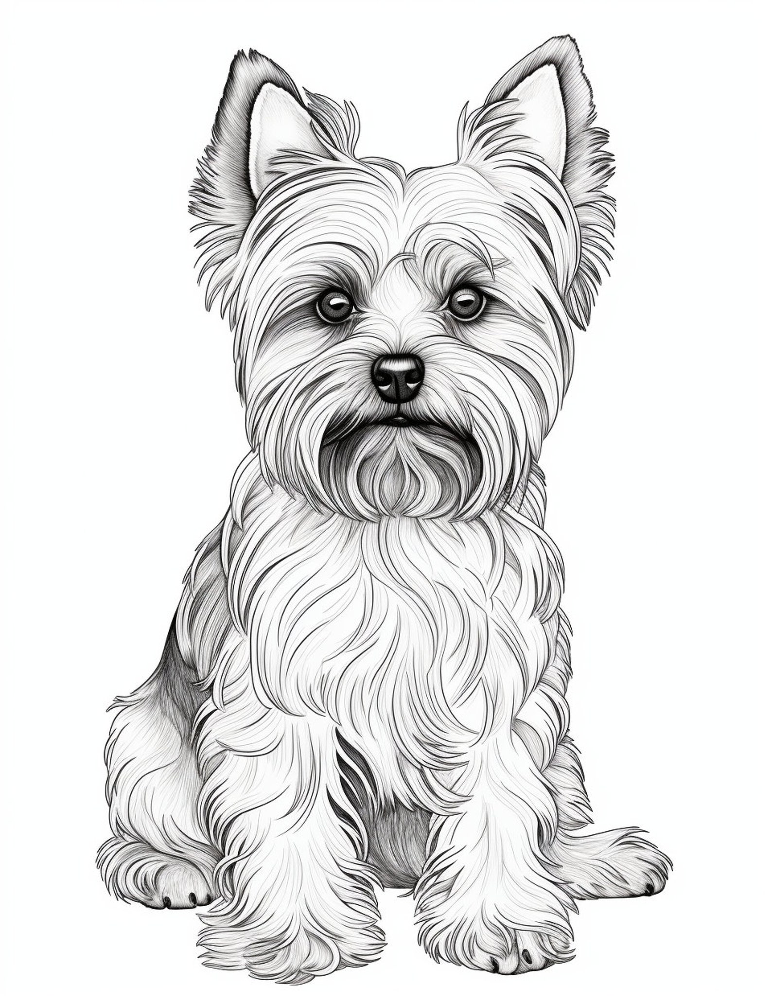 Yorkshire Terrier | Yorkie | Coloring Pages | Pet Portrait | Printable ...
