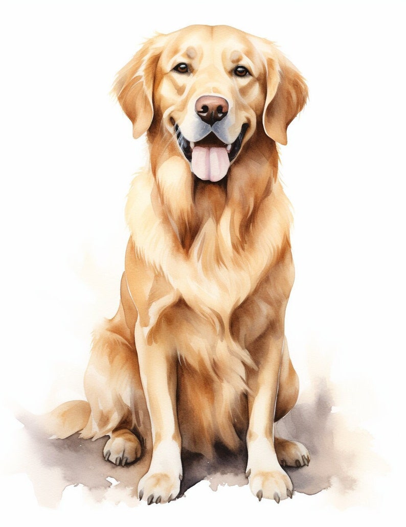 Golden Retriever | Dog | Clipart | Watercolor | Watercolor Clipart ...