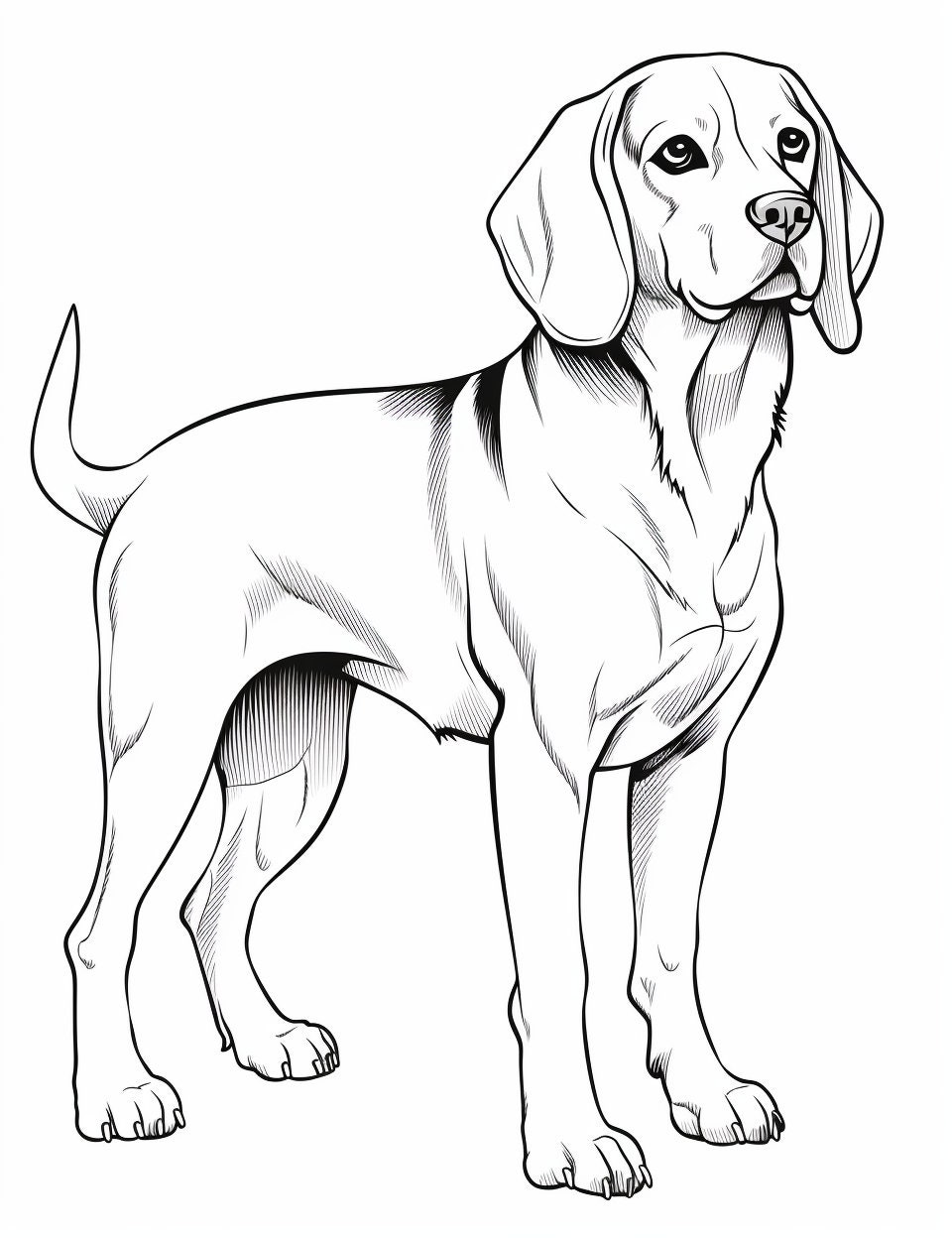 Beagle, Coloring Page, Dog Portrait, Printable Coloring Page, Coloring ...