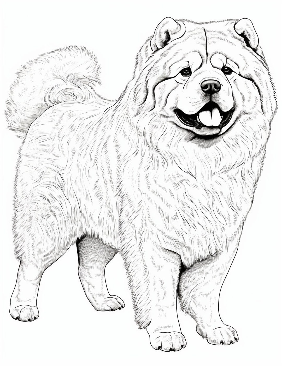 Chow Chow Dog Coloring Page Pet Portrait Printable - Etsy