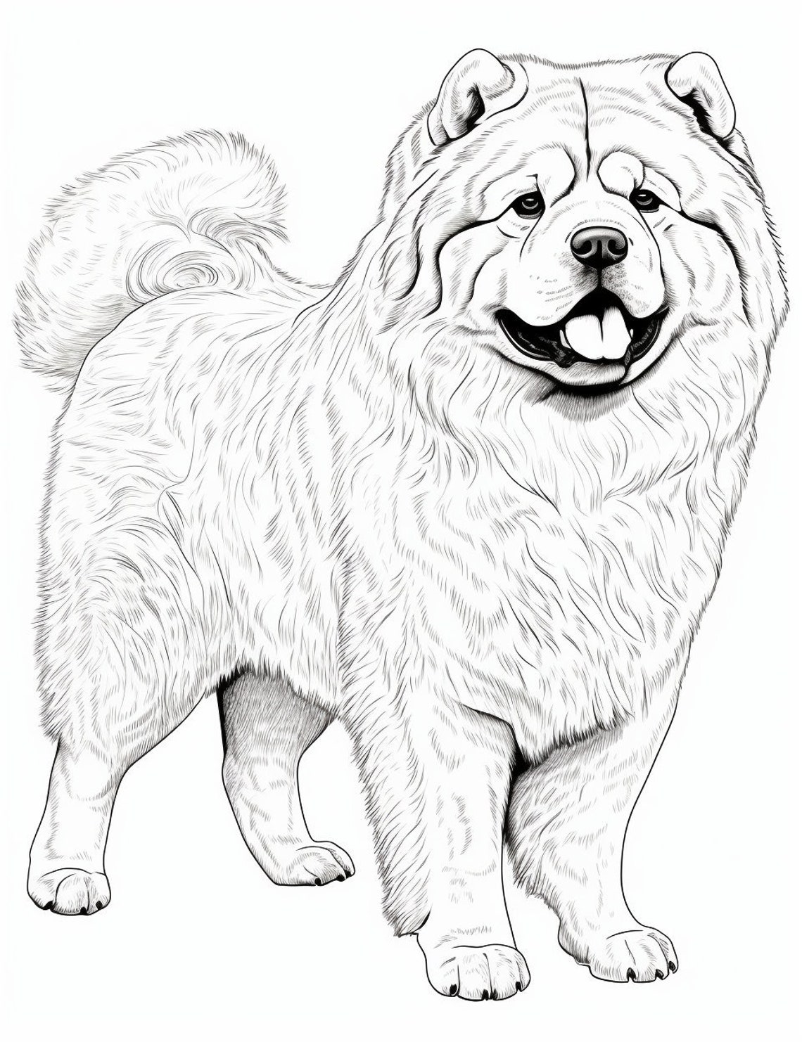 Chow Chow Dog Coloring Page Pet Portrait Printable Coloring Page ...