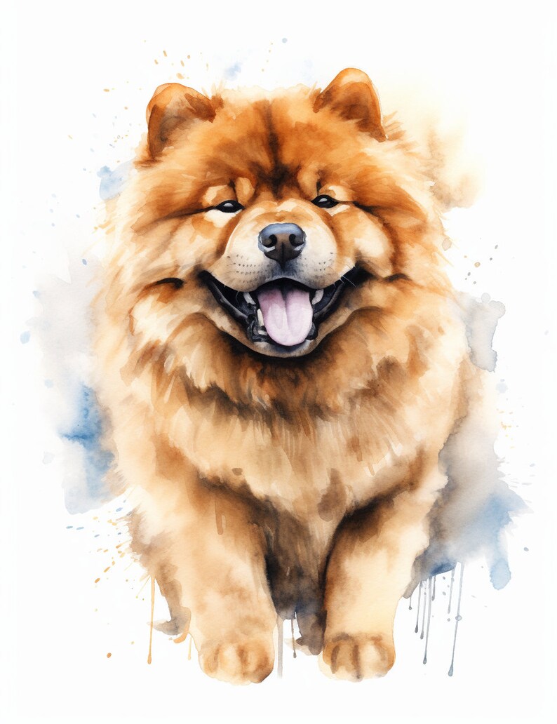 Chow Chow, Dog Clipart, Watercolor Clipart, Pet Portrait, Scrapbooking ...