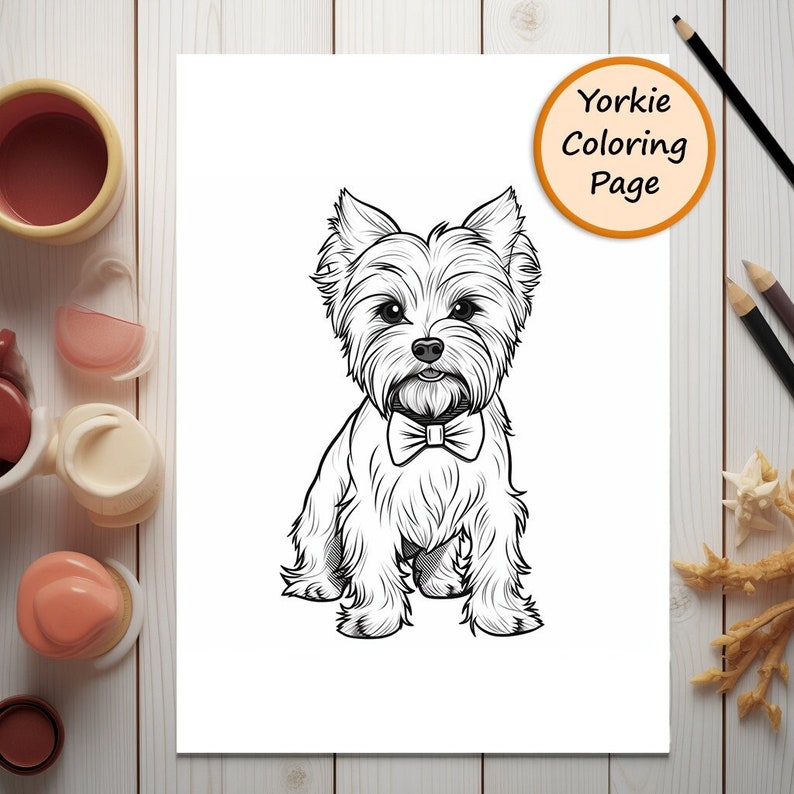 Yorkshire Terrier | Yorkie | Coloring Page | Pet Portrait | Printable ...
