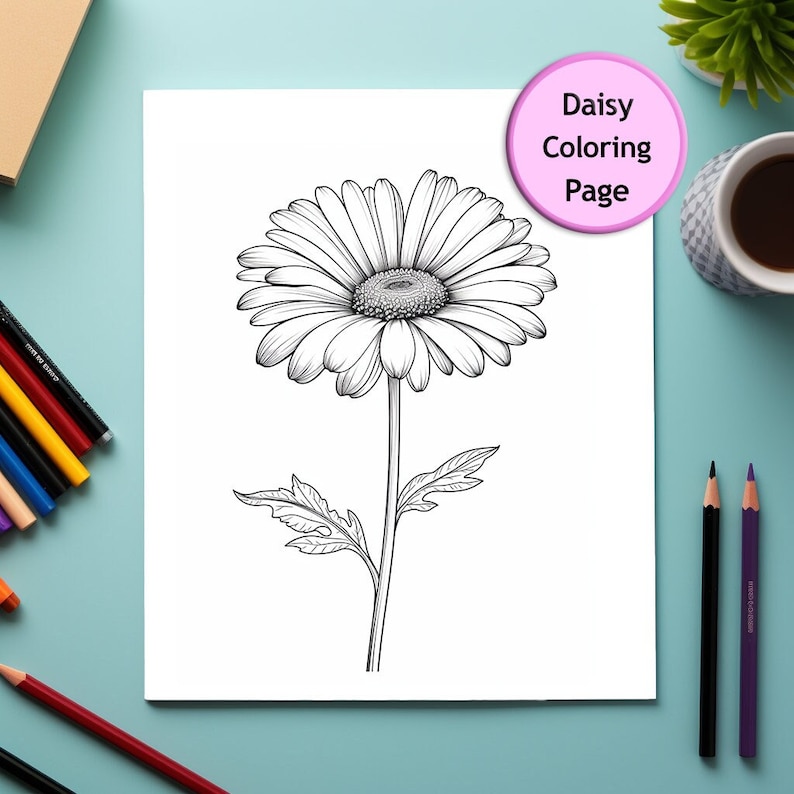 Daisy, Flower, Coloring Page, Flower Portrait, Printable Coloring Page ...