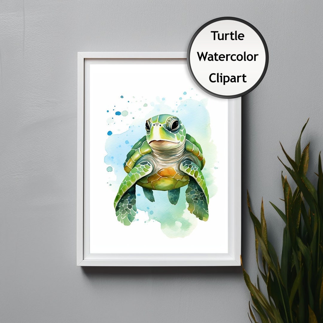 Turtle, Watercolor Clipart, Transparent, Animal Clipart, Scrapbooking ...