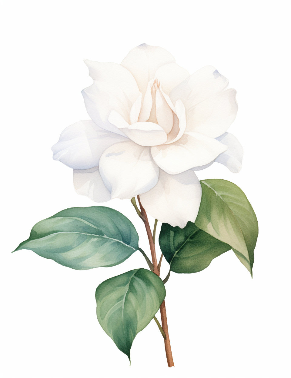 Gardenia, Flowers, Watercolor Clipart, Flower Portrait, Digital Prints ...