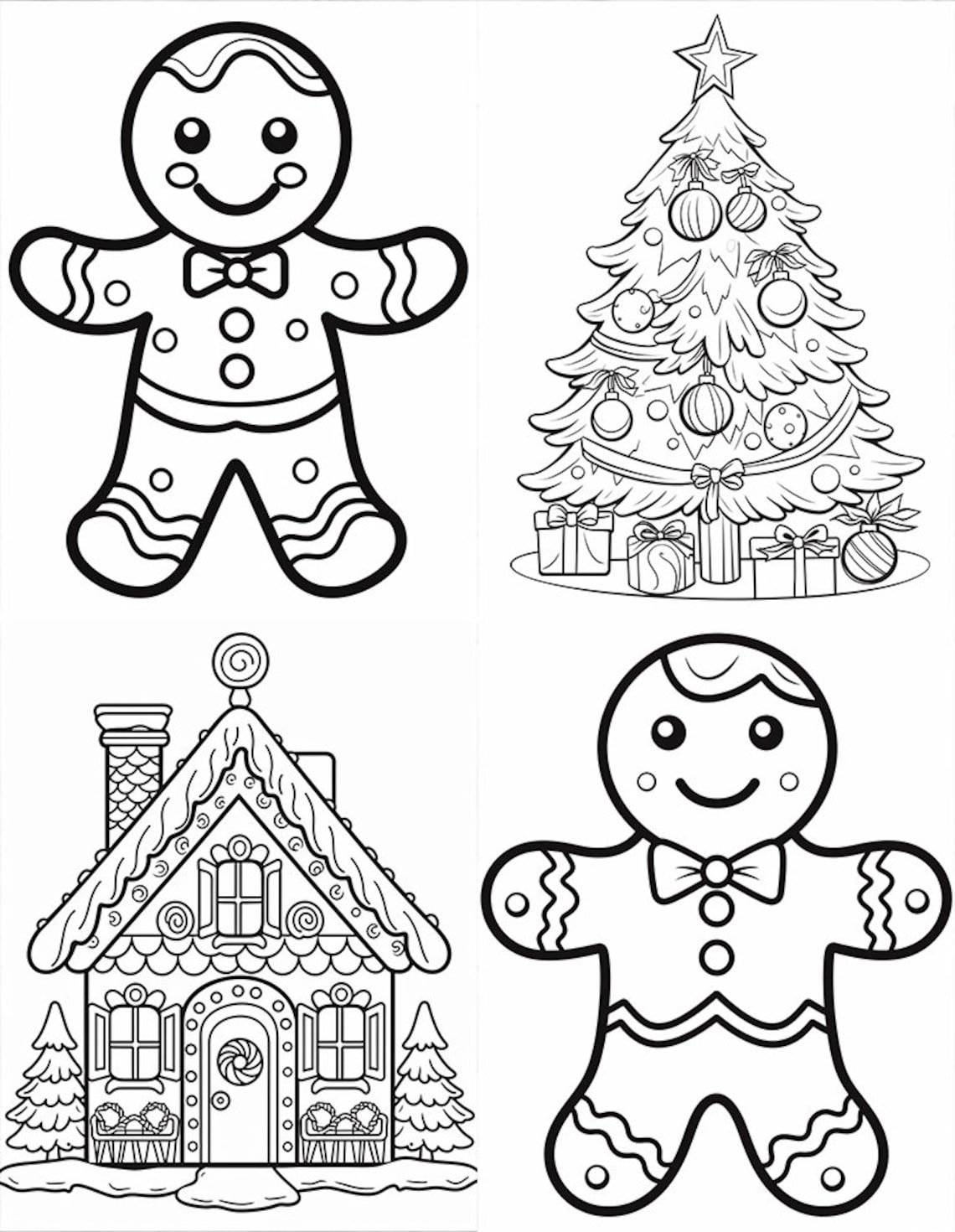Christmas, Printable Coloring Pages, PNG, Digital Prints, Coloring for ...
