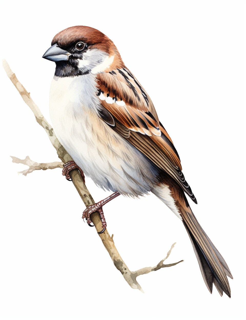 Birds, Watercolor Clipart, Bird Portrait, Scrapbooking, Paper Crafts ...