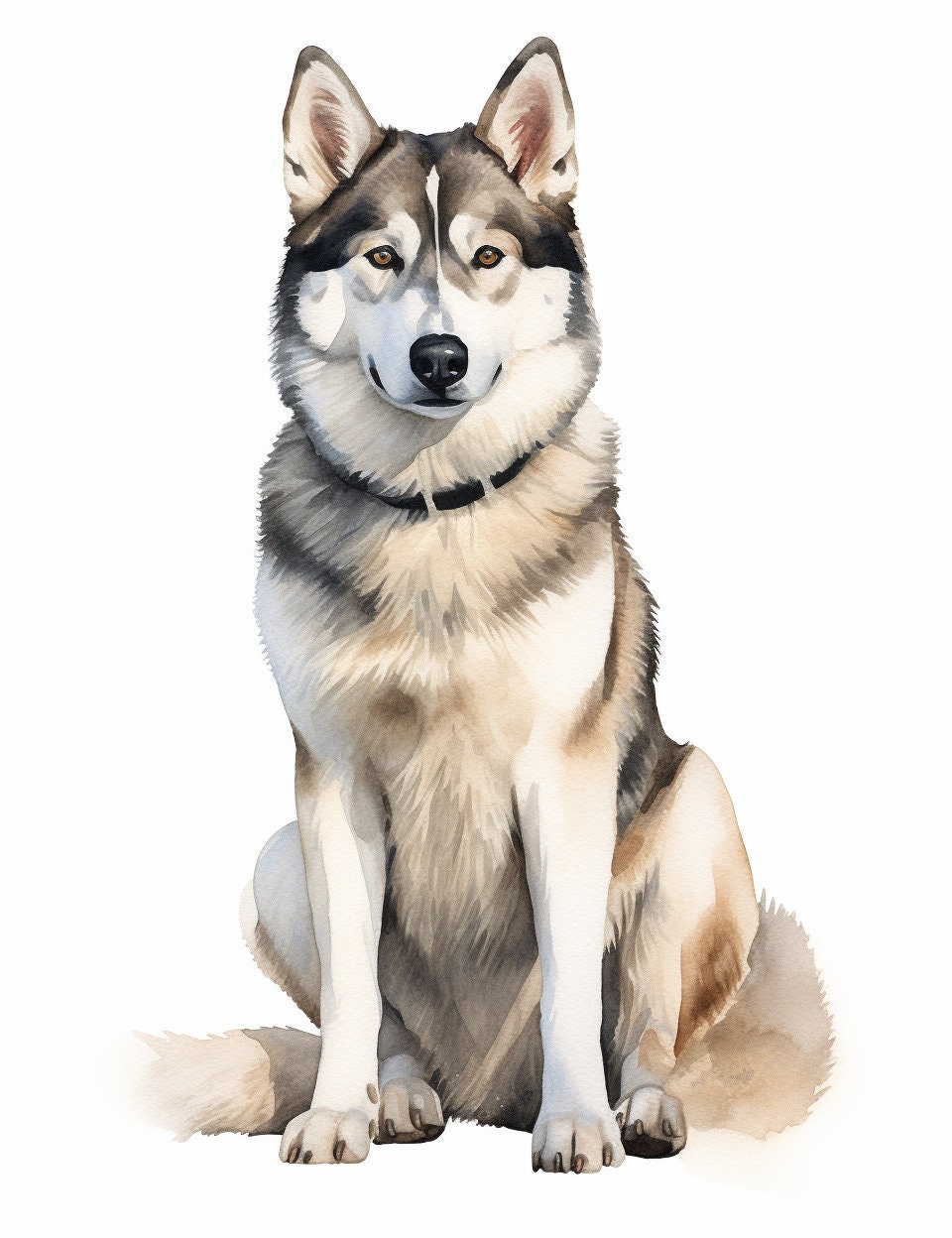 Husky | Dog | Clipart | Watercolor | Watercolor Clipart | Pet Portrait ...