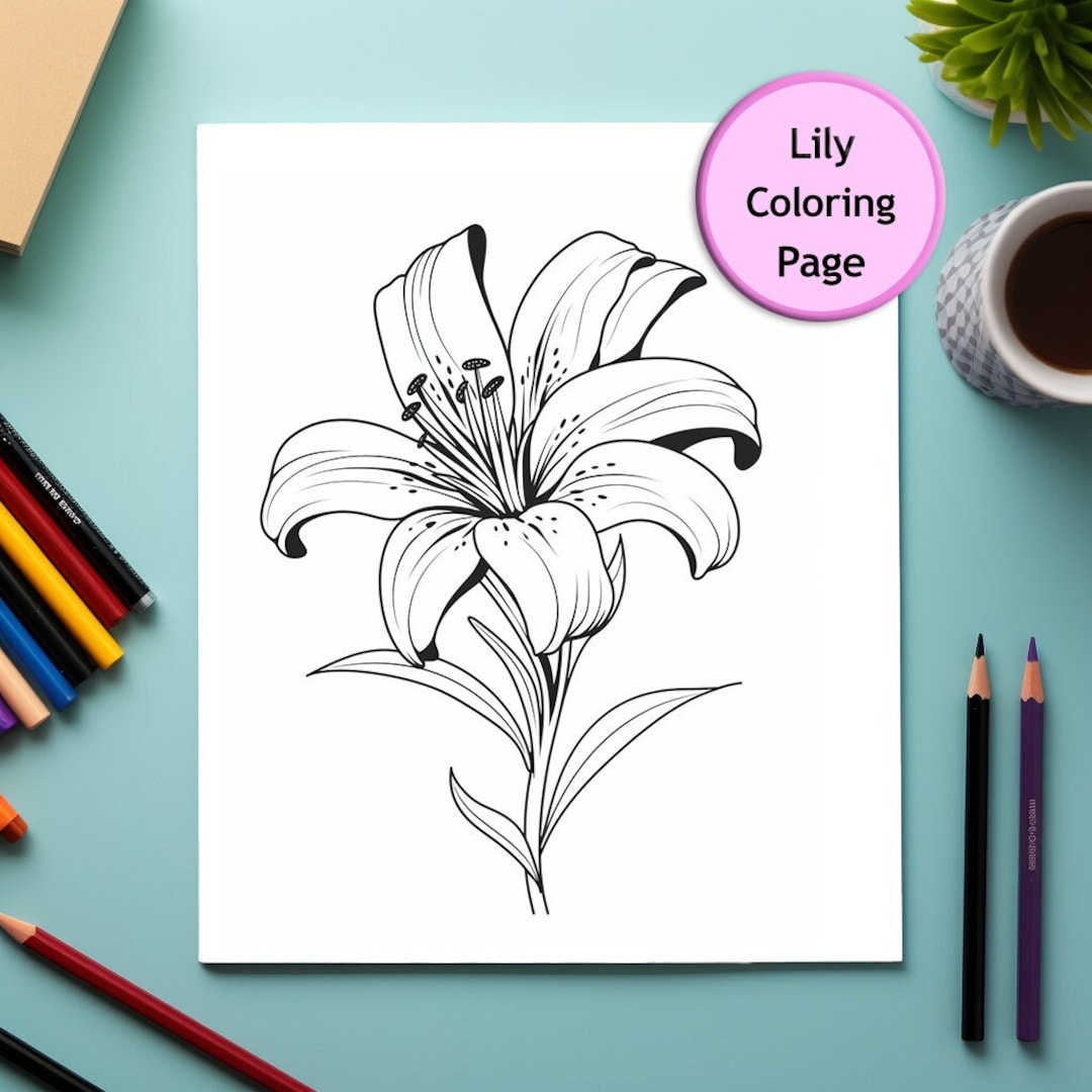 Lily | Flower | Coloring Page | Flower Portrait | Printable Coloring ...