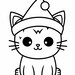 Christmas Cat, Christmas Coloring, Printable Coloring Page, Coloring ...